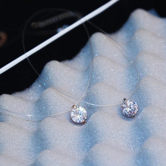 Jewelry | New 2ct Solitaire Diamond Invisible Chain Necklace | Poshmark